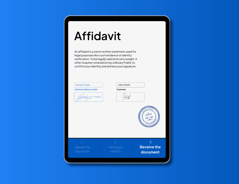Affidavit notarization online within minutes | Notary Public
