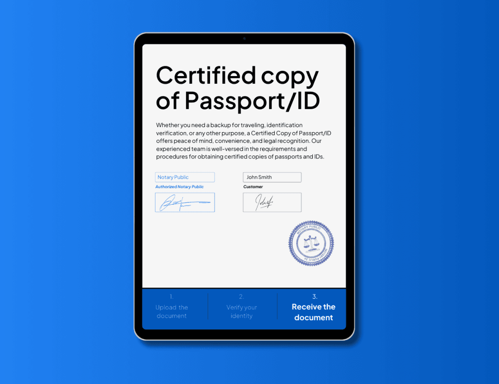 Certified Copy of Passport/ID Online | NotaryPublic24