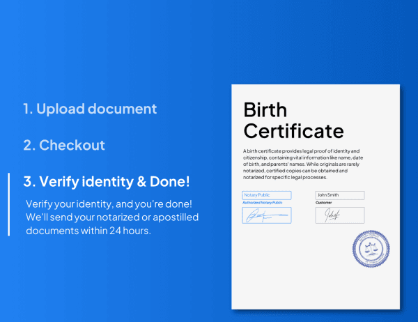 Birth Certificate Notarization online | NotaryPublic24