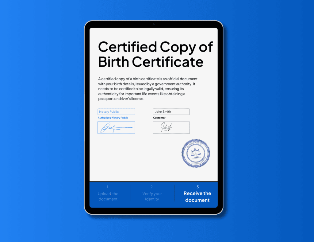 Certified Copy of Birth Certificate | NotaryPublic24