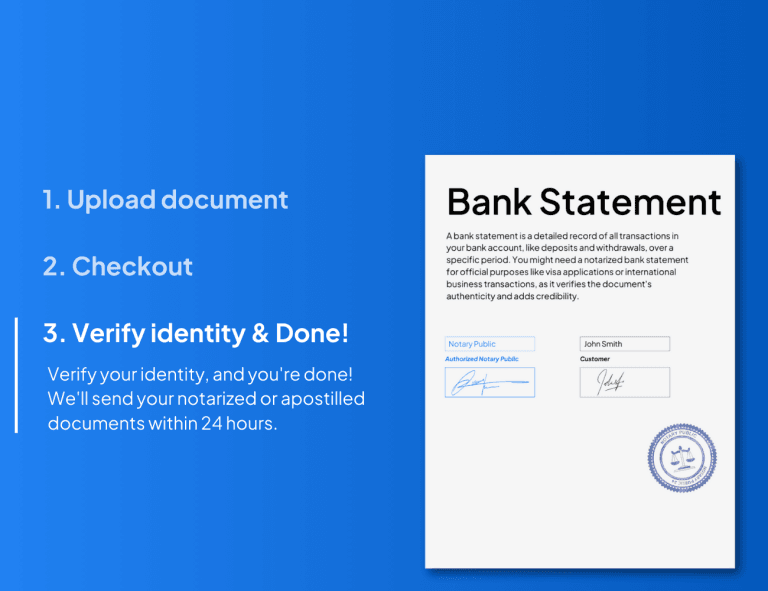 Bank Statement Notarization online within minutes