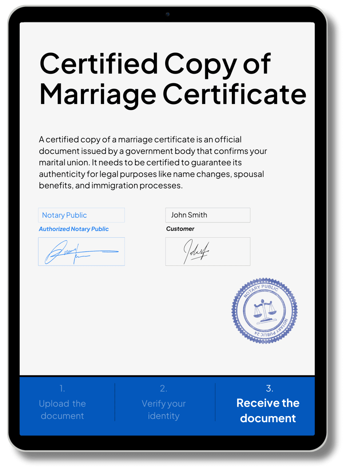 Certified Copy of Marriage Certificate | NotaryPublic24
