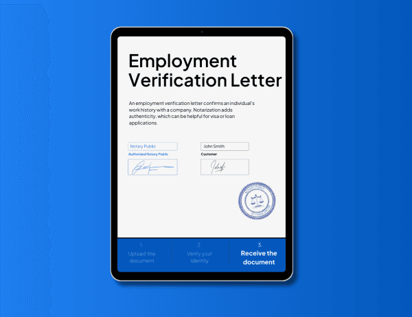 Employment verification letter notarization | NotaryPublic