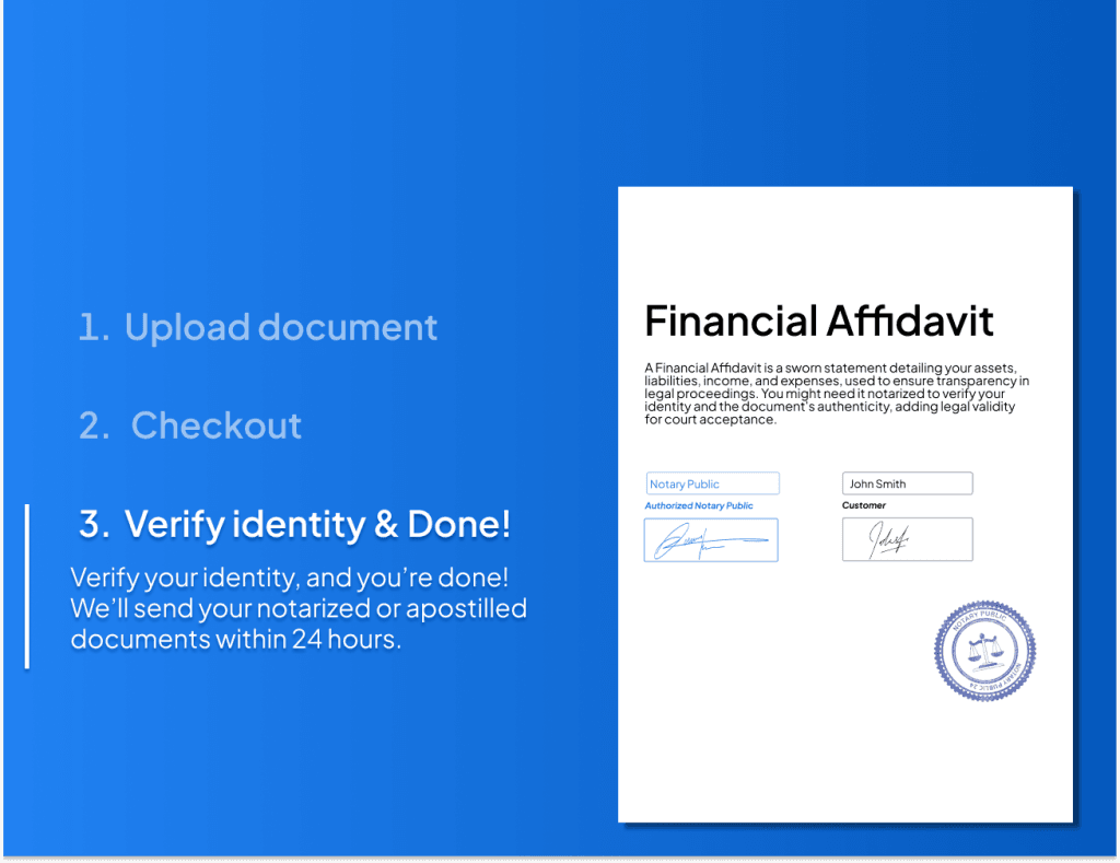 Financial Affidavit | Notarization by NotaryPublic24