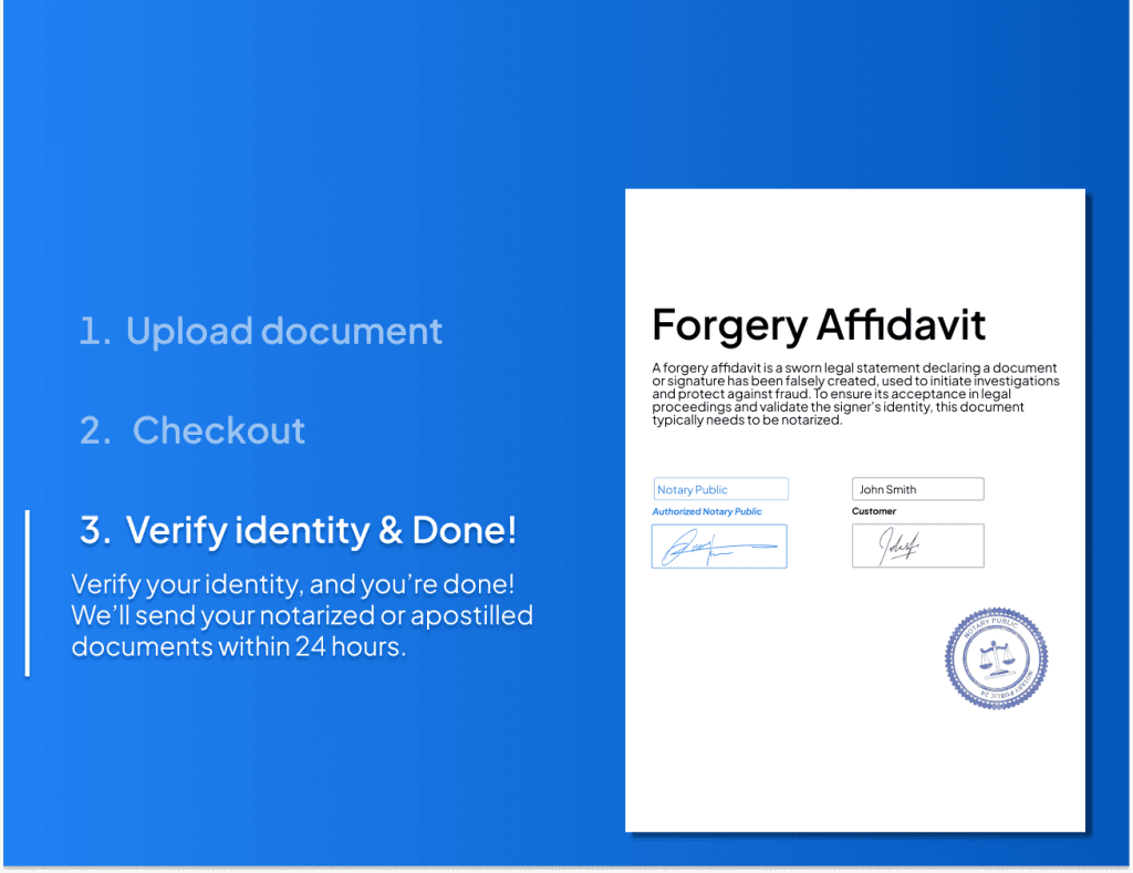 Forgery Affidavit | Notarization by NotaryPublic24
