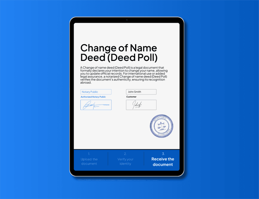 Change of name deed (Deed Poll) | NotaryPublic24