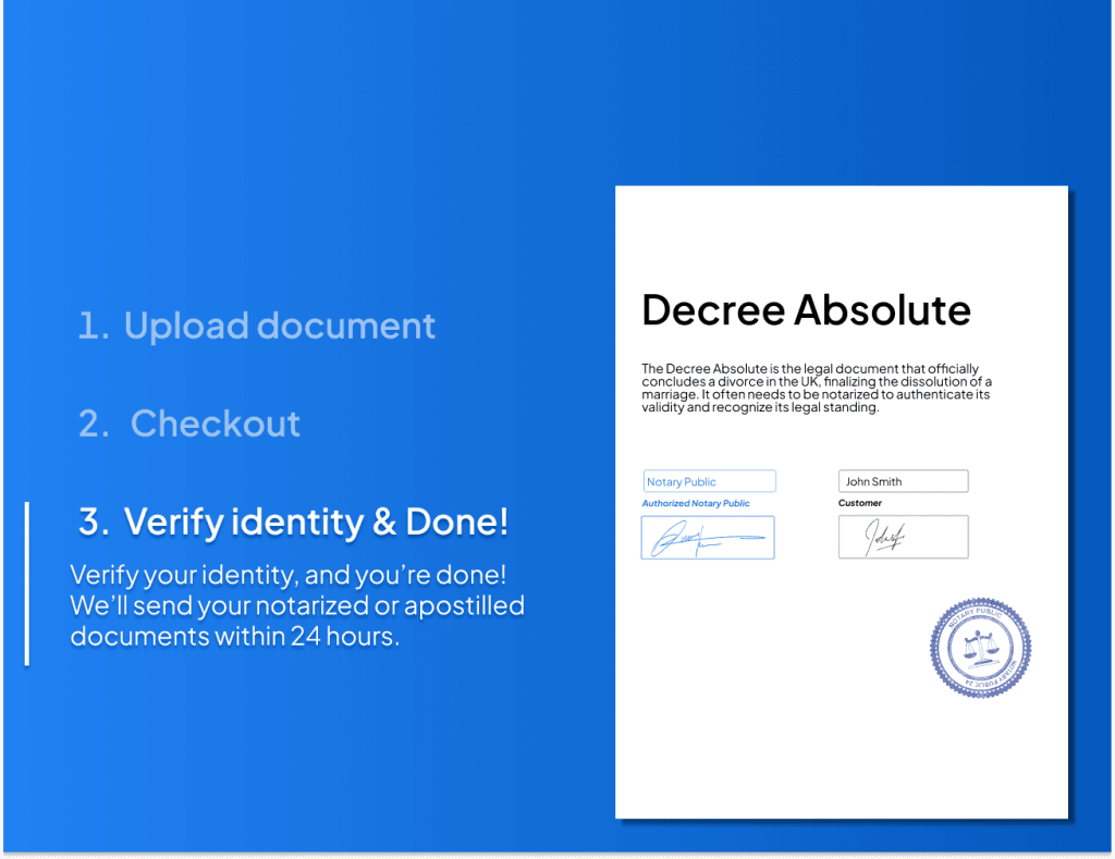 Decree Absolute - notarization and Apostille | NotaryPublic