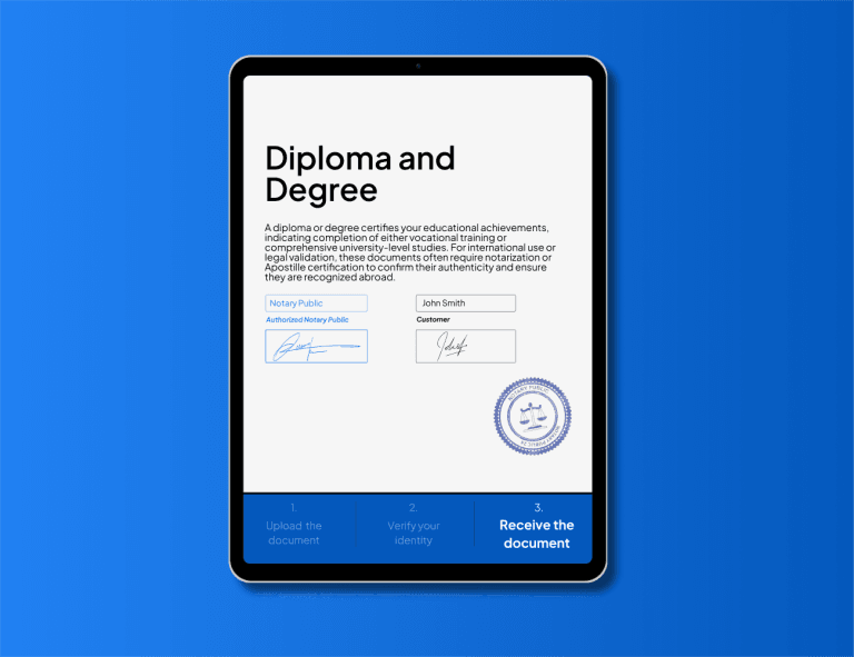 Diploma and Degree notarization online | NotaryPublic