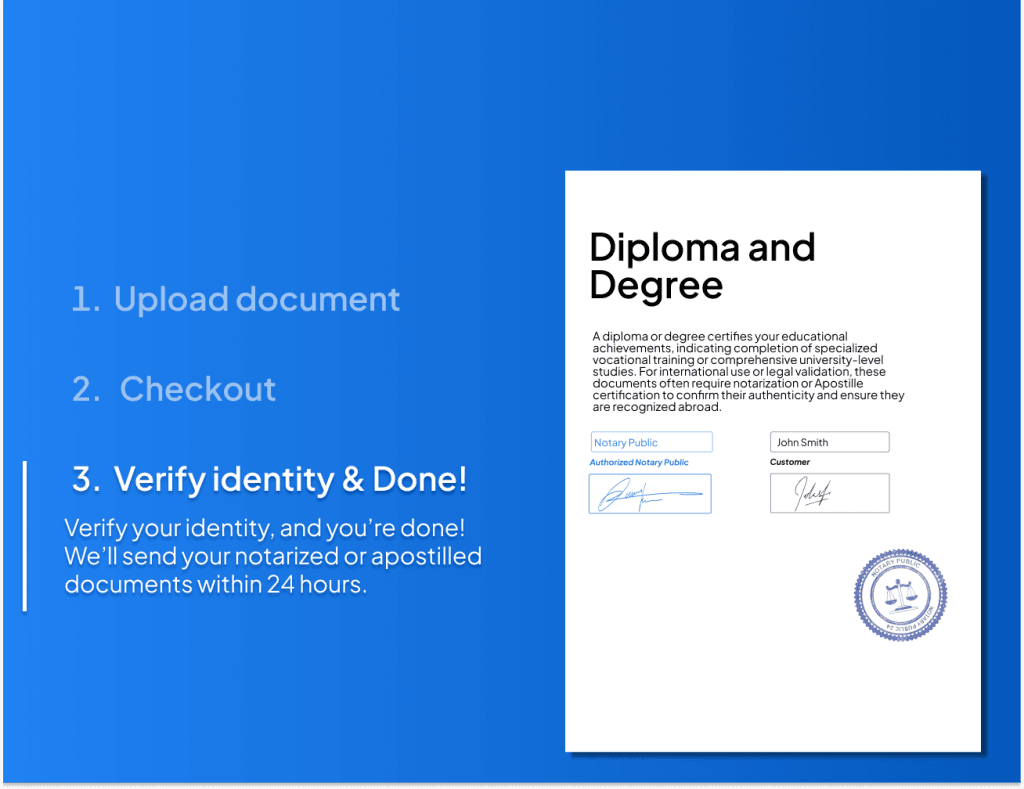 Diploma and Degree notarization online | NotaryPublic