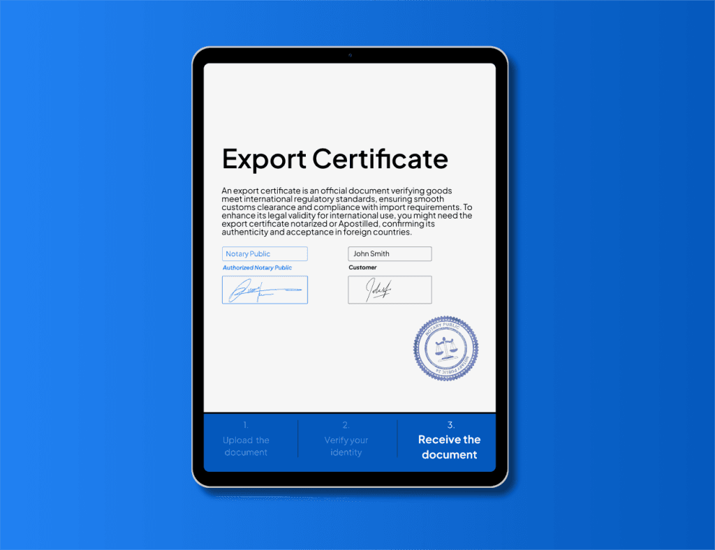 Export Certificate | NotaryPublic24