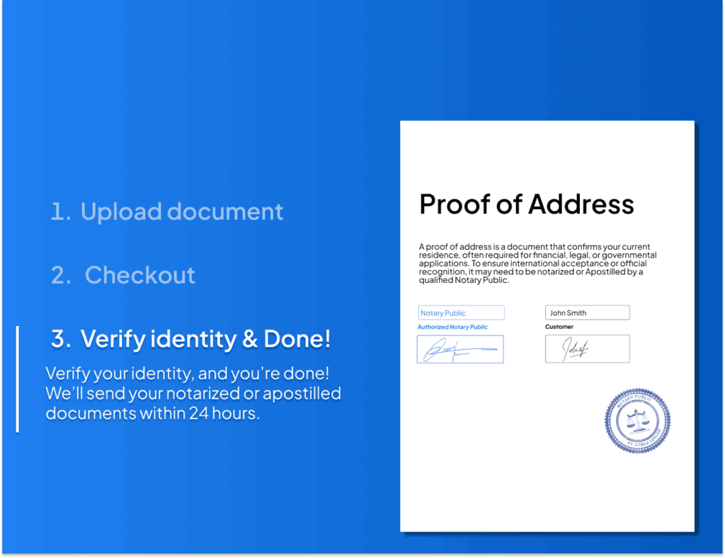 Notarized proof of address online | NotaryPublic