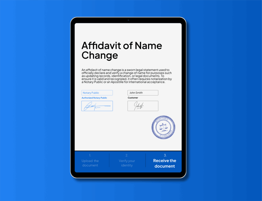 Affidavit of Name Change | NotaryPublic24