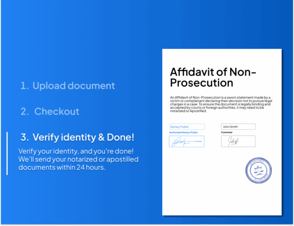 Affidavit of Non-Prosecution | NotaryPublic24