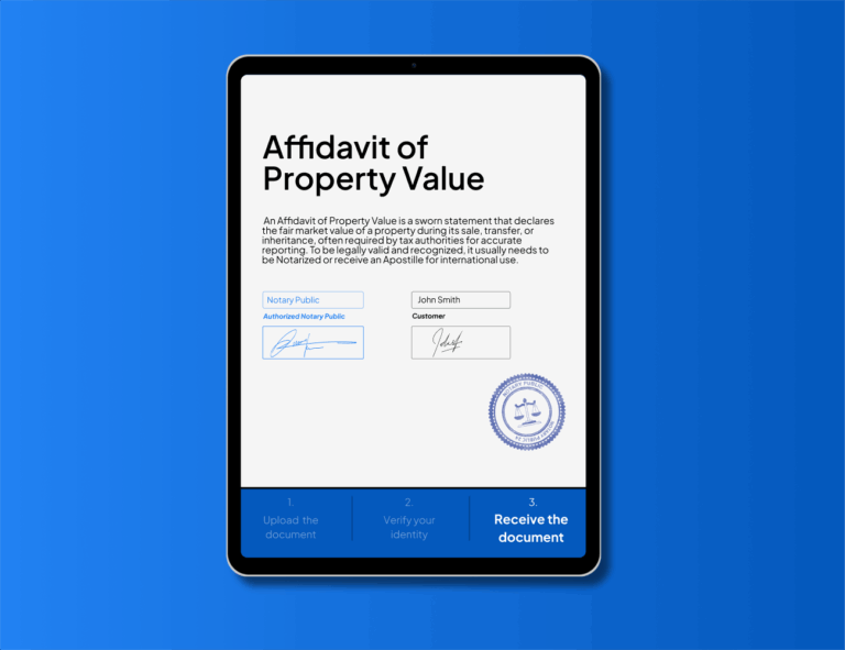 Affidavit of Property Value | NotaryPublic24