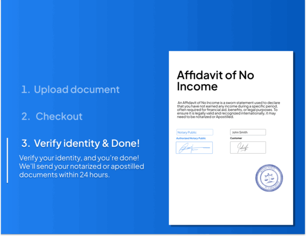 Affidavit of No Income | NotaryPublic24