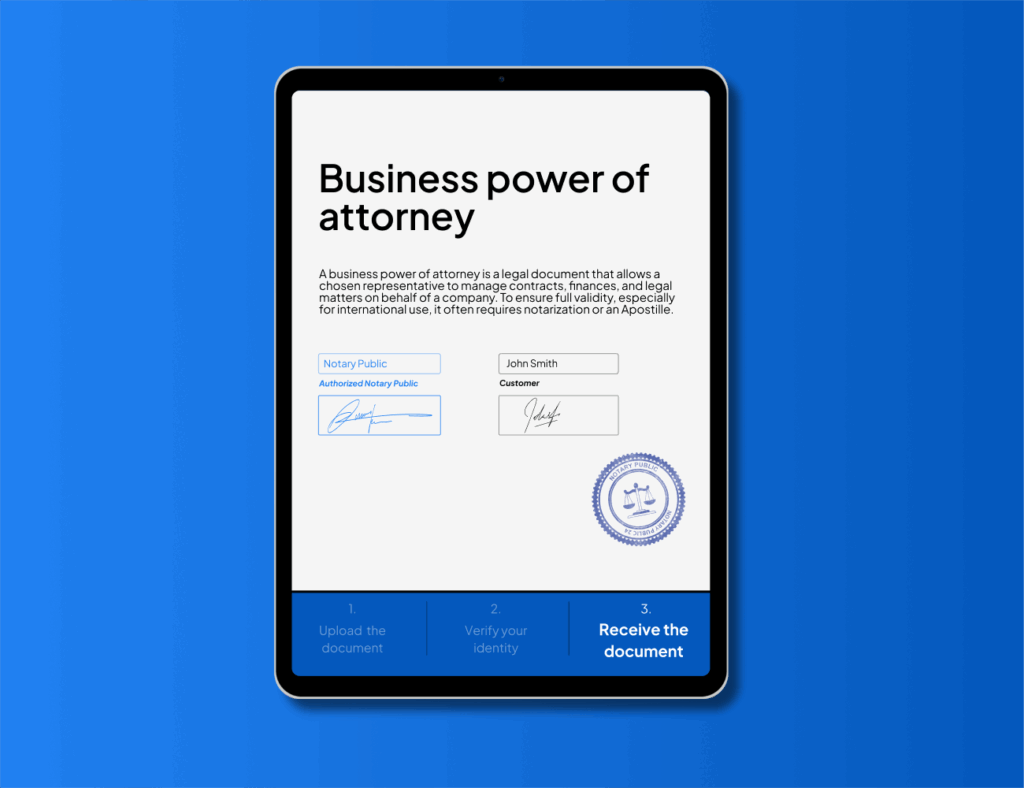 Business power of attorney | NotaryPublic24