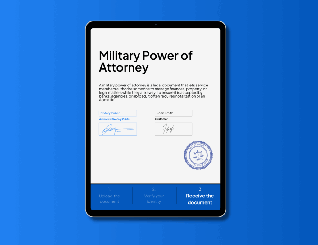 Military Power of Attorney | NotaryPublic24